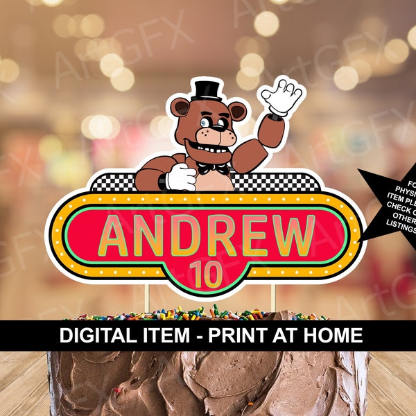 Five Nights at Freddys Cake Topper Png - Etsy