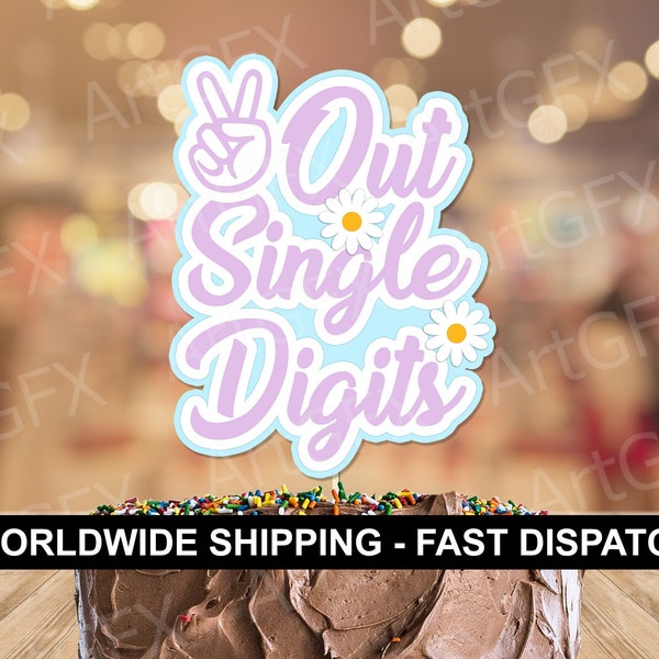 Peace Single Digits Cake Topper - Etsy