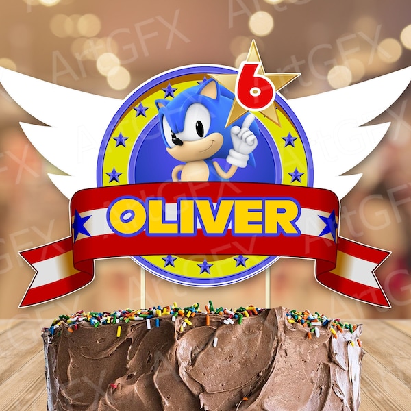 Sonic Personalised Cake Topper - Etsy