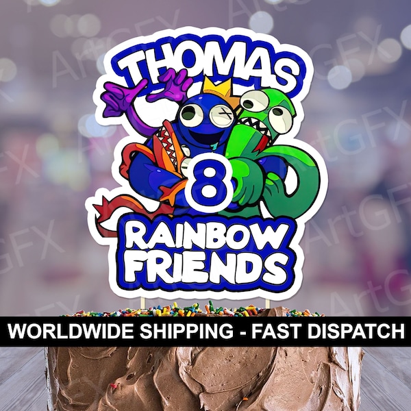 Roblox Rainbow Friends Cake Topper - Etsy