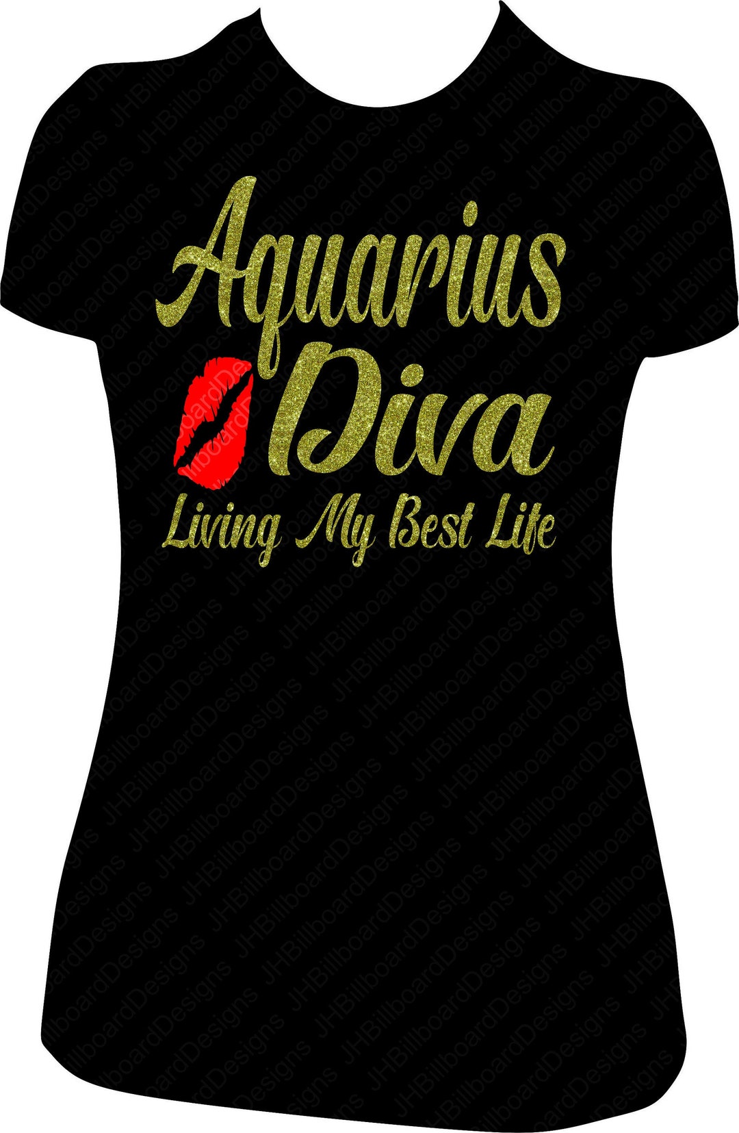 Aquarius Diva Bling Shirt, Aquarius Birthday Shirt, Zodiac Birthday ...
