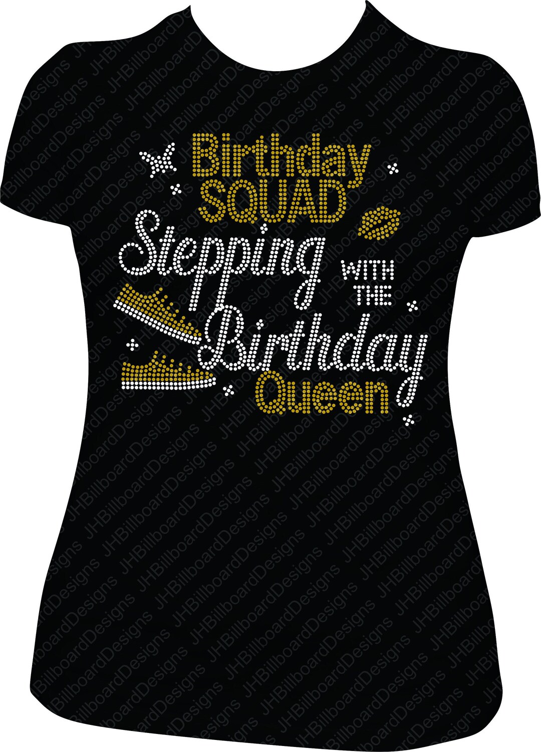 Rhinestone Birthday Squad Shirt, Birthday Queen, Handmade Bling - Etsy
