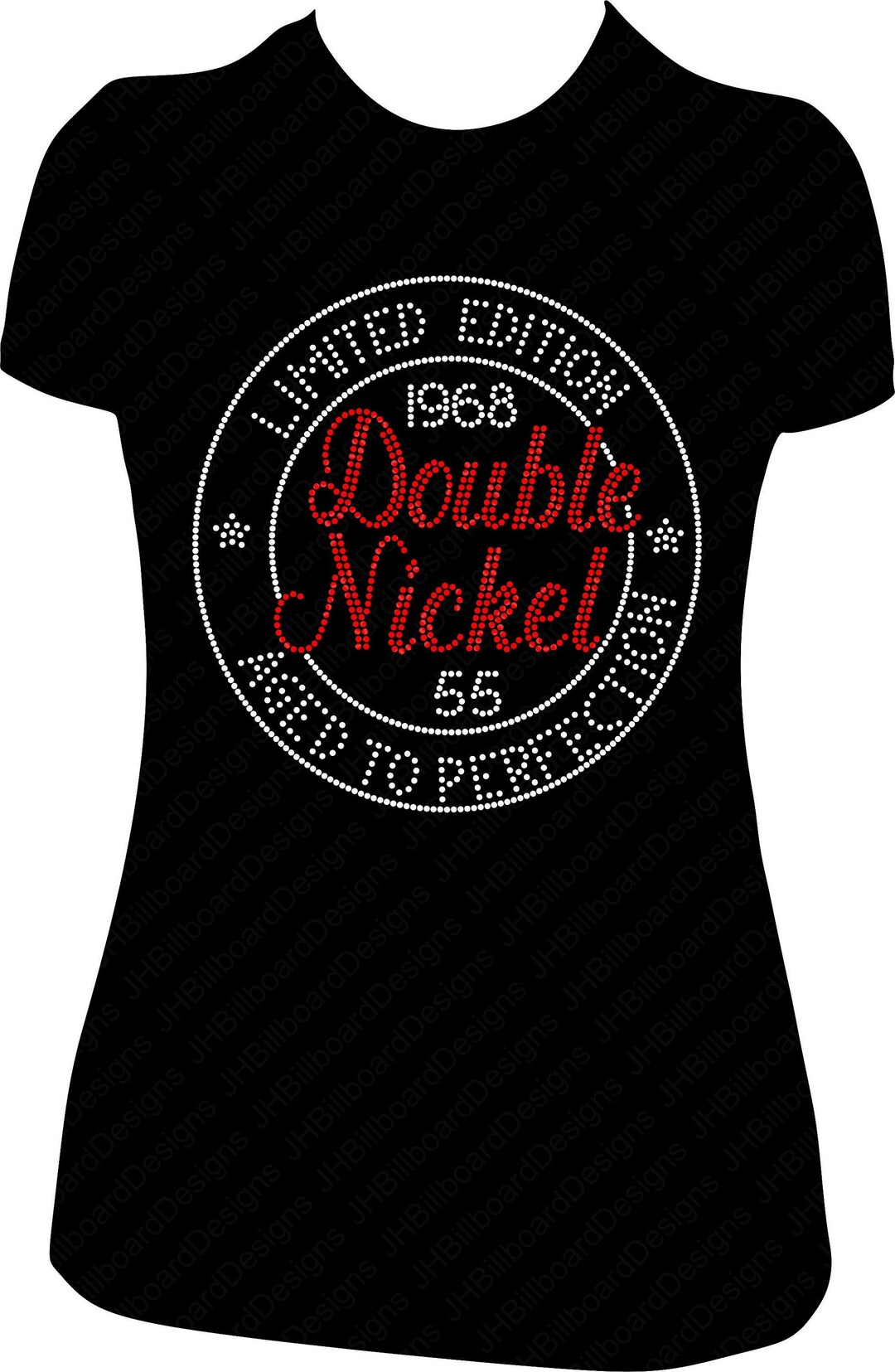 Double Nickel Limited Edition Rhinestone Shirt, Bling Birthday Shirt ...