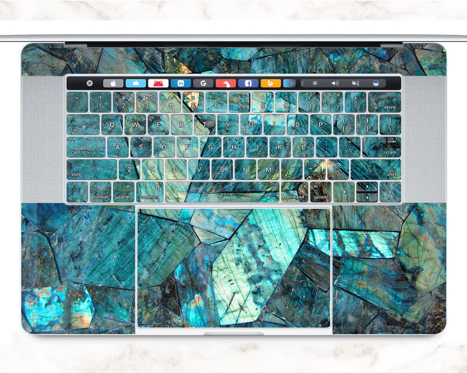 Crystal macbook skin mac 15 inch decal labradorite stone skin | Etsy