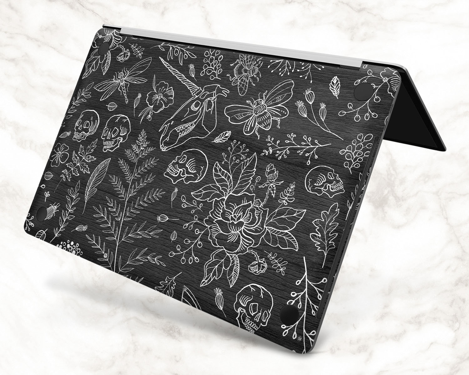 Cute Floral Print Macbook Air 13 Skin Black Cover Macbook - Etsy