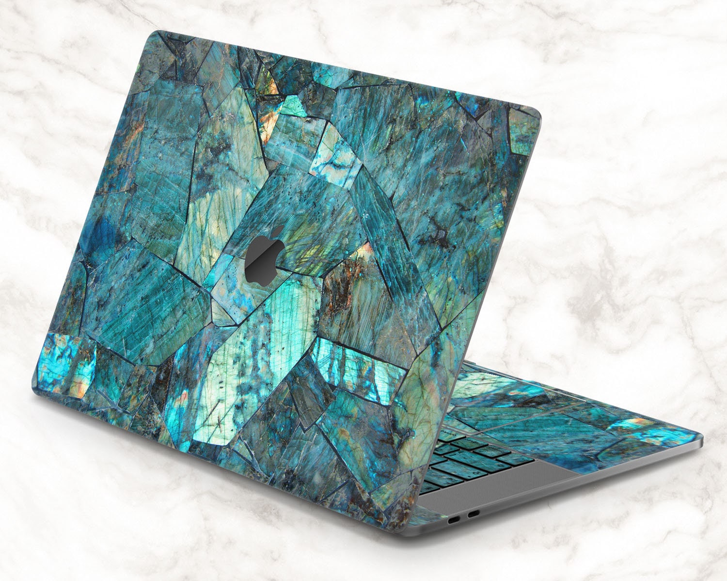 Crystal macbook skin mac 15 inch decal labradorite stone skin | Etsy