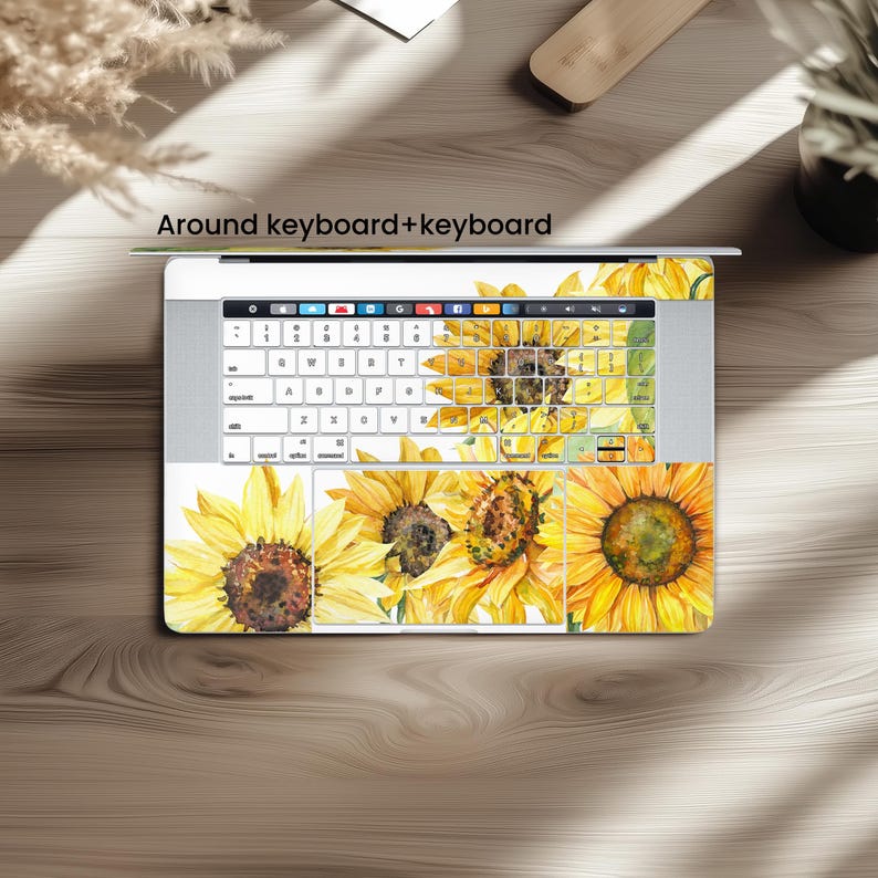 Floral Laptop Skin MacBook Pro 16 Sunflowers Painted Decal Mac Book Air ...