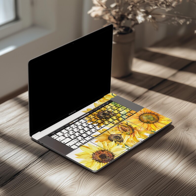 Floral Laptop Skin MacBook Pro 16 Sunflowers Painted Decal Mac Book Air ...