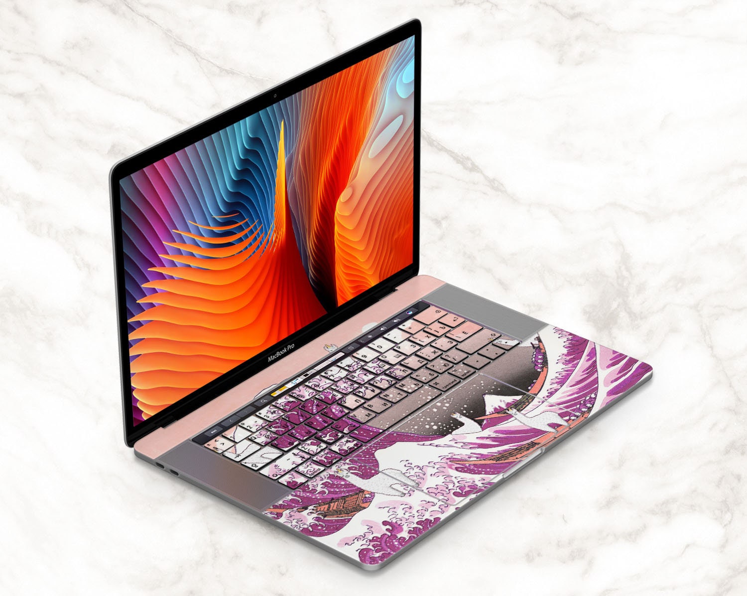 Pink Great Wave Llama Alpaca Decal Macbook Pro 13 2019 Laptop | Etsy