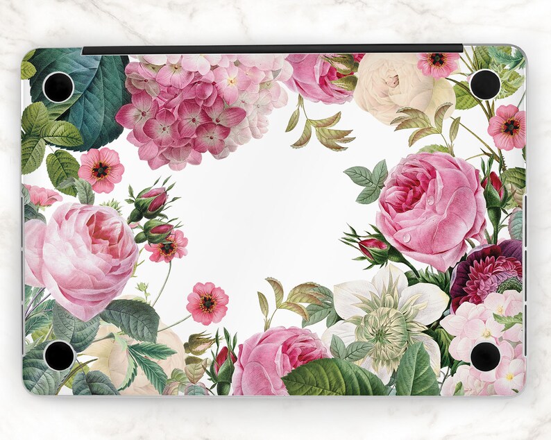 Flower Crown Laptop Skin 15 Inch Pink Roses Macbook Pro 13 | Etsy