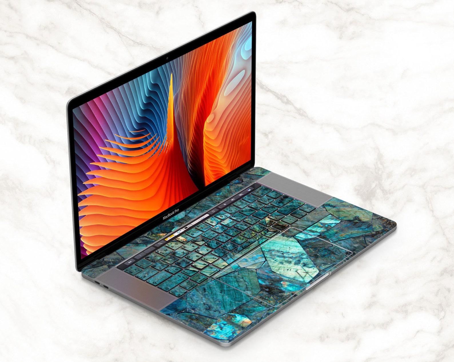 Crystal macbook skin mac 15 inch decal labradorite stone skin | Etsy