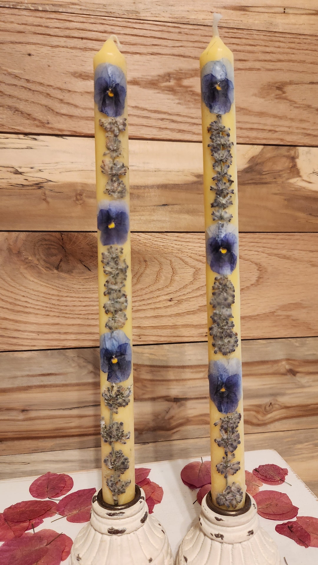 Real Pressed Flower Candlesticks - Etsy