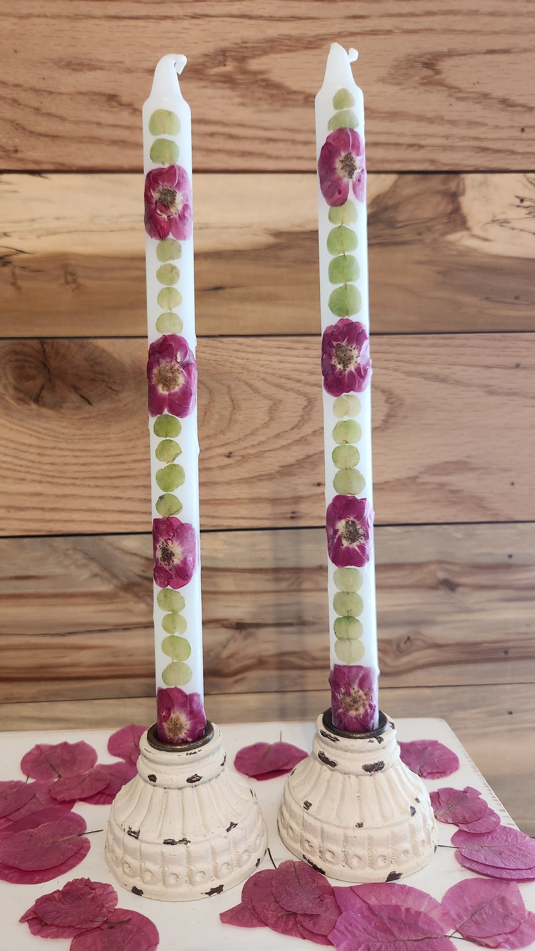 Real Pressed Flower Candlesticks - Etsy