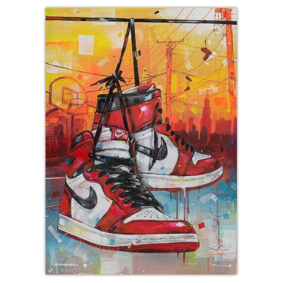 Nike Air Jordan 1 Print. 70x50cm | Etsy