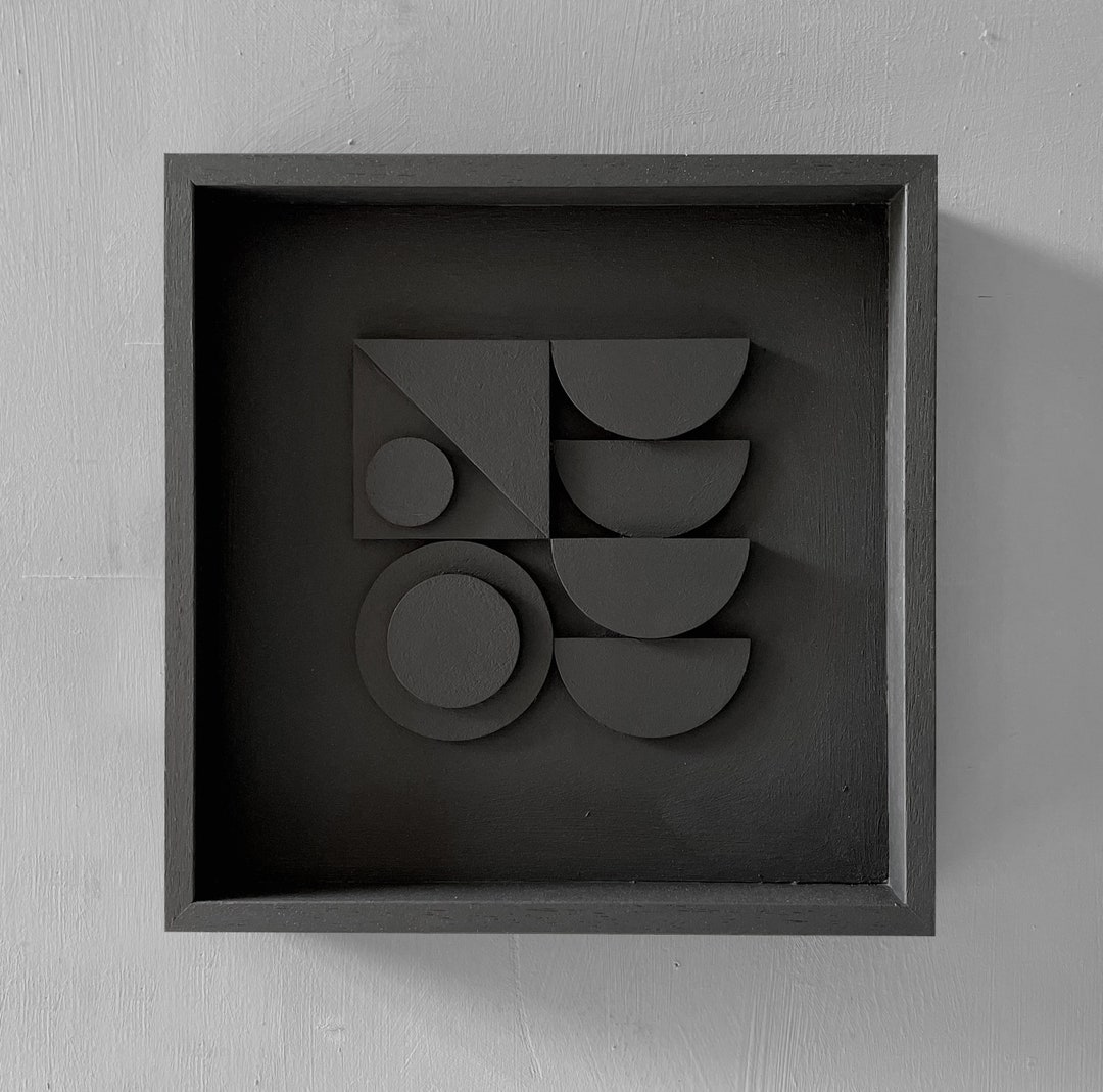 Geometric | Wall Art | Handmade | 260x260mm | Midcentury Modern Relief ...