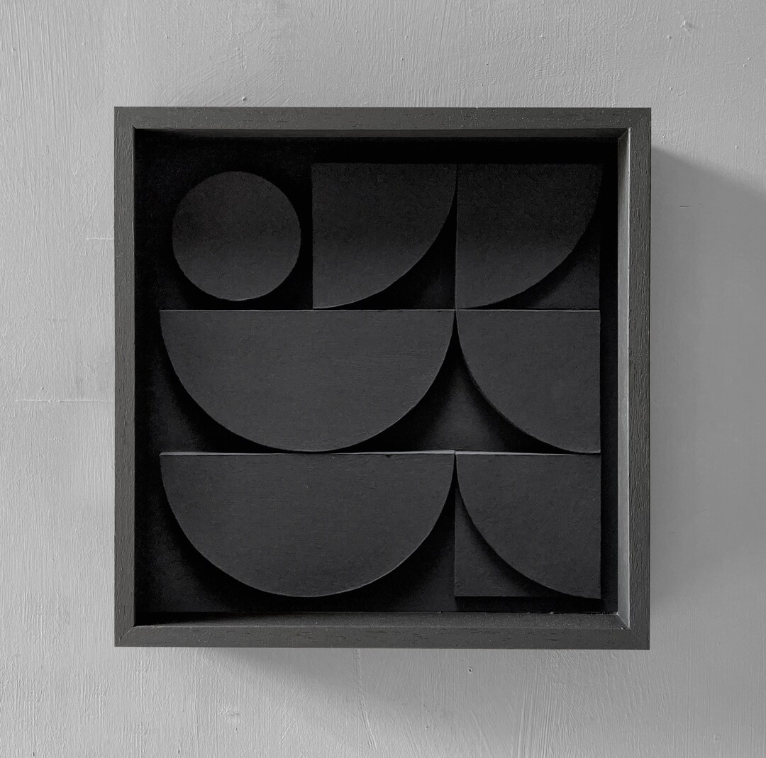 Geometric | Wall Art | Handmade | 260x260mm | Midcentury Modern Relief ...