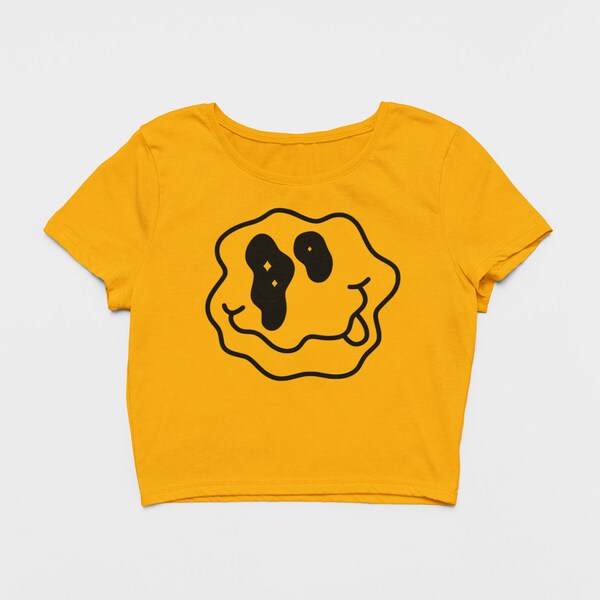 Smiley Face Crop Top - Etsy