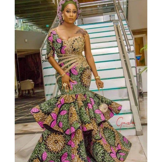 African Prom Dress Ankara Prom Dress Ankara Dress Flare Etsy
