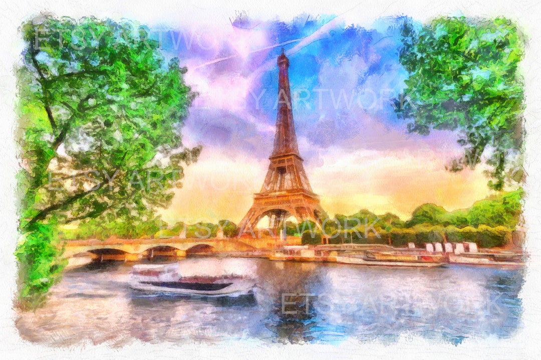 Paris Watercolor Painting - Etsy