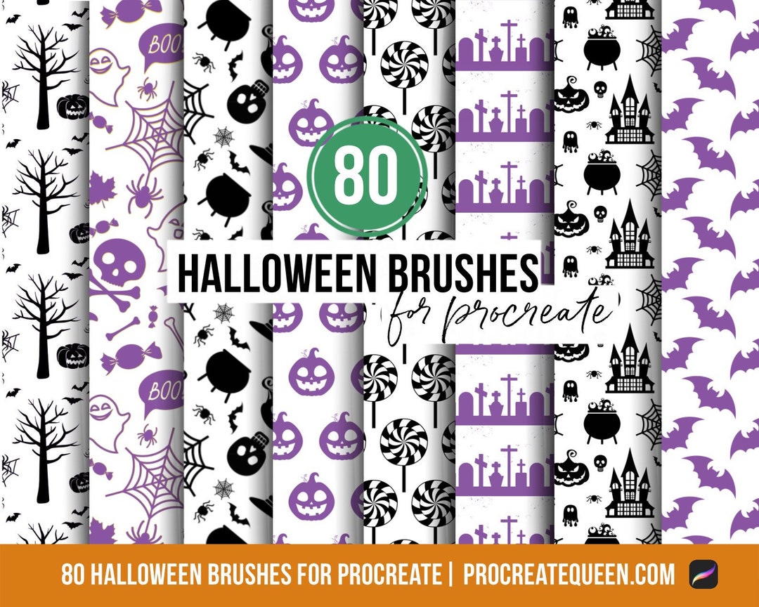 80 Halloween Stamp Brushes Procreate, Stamp Brushes Halloween Procreate ...