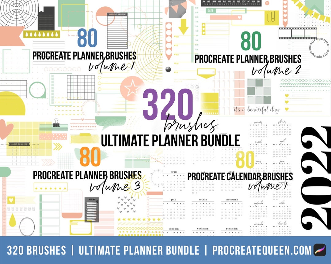 320 Procreate Stamps, Procreate Planner Stamp Brushes, Calendar Brush ...