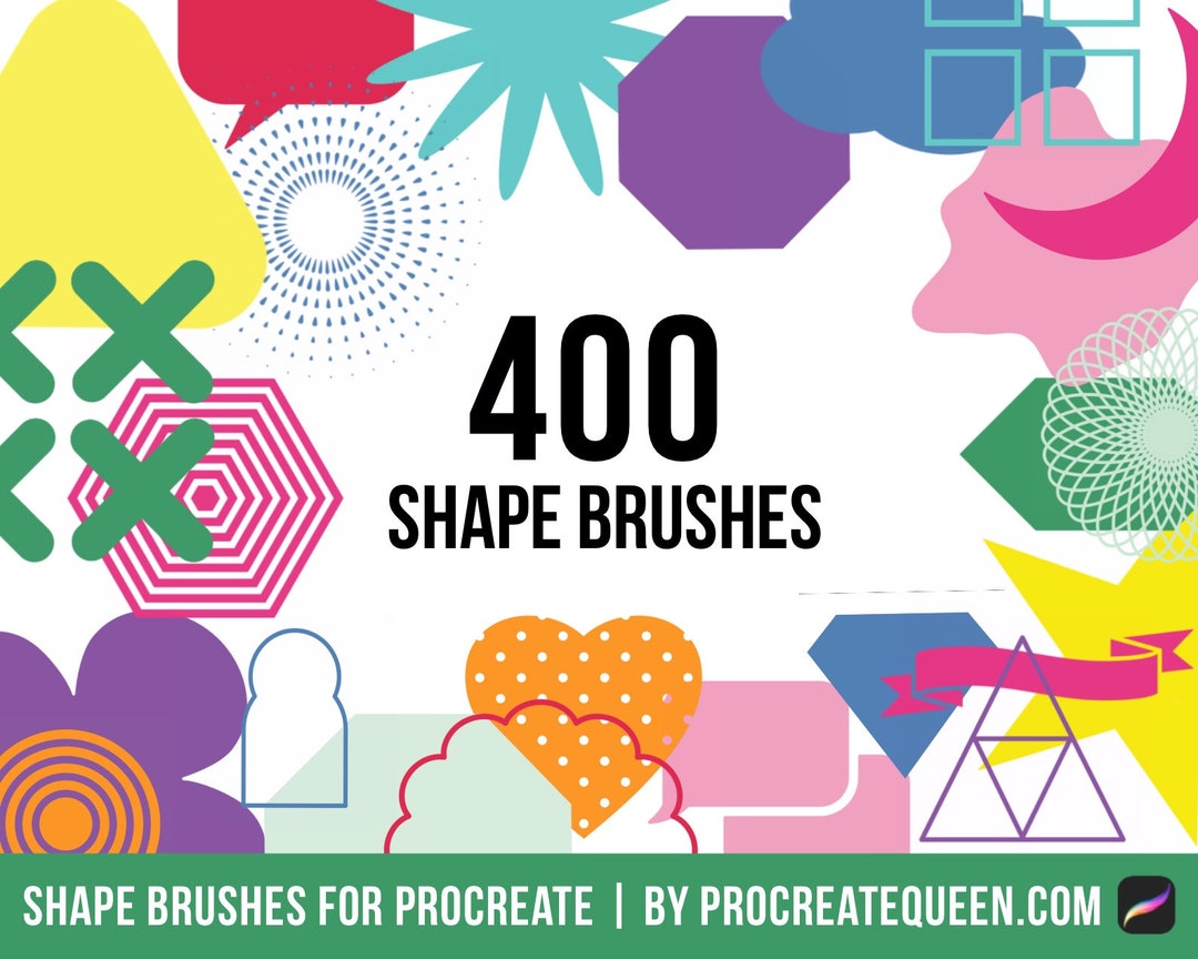 400 Shape Brushes Procreate, Stamp Brushes, Procreate Brushes, Shape ...