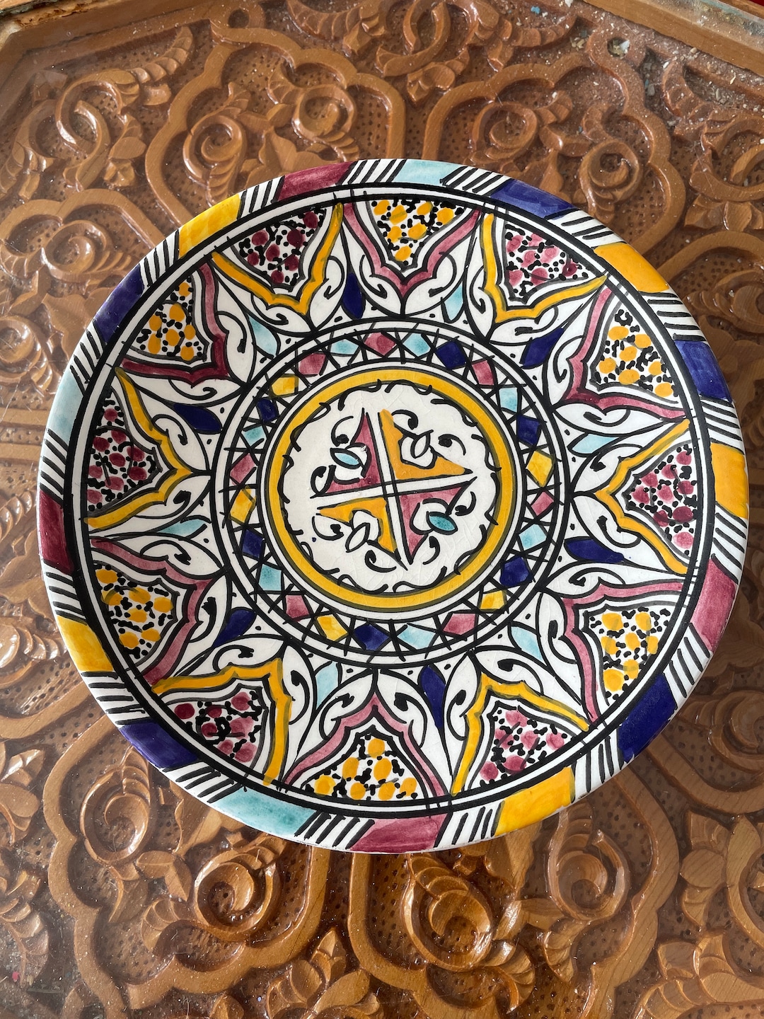 Handmade Hand Painted Moroccan Fes Fez Ceramic Plate, Bowl - Etsy