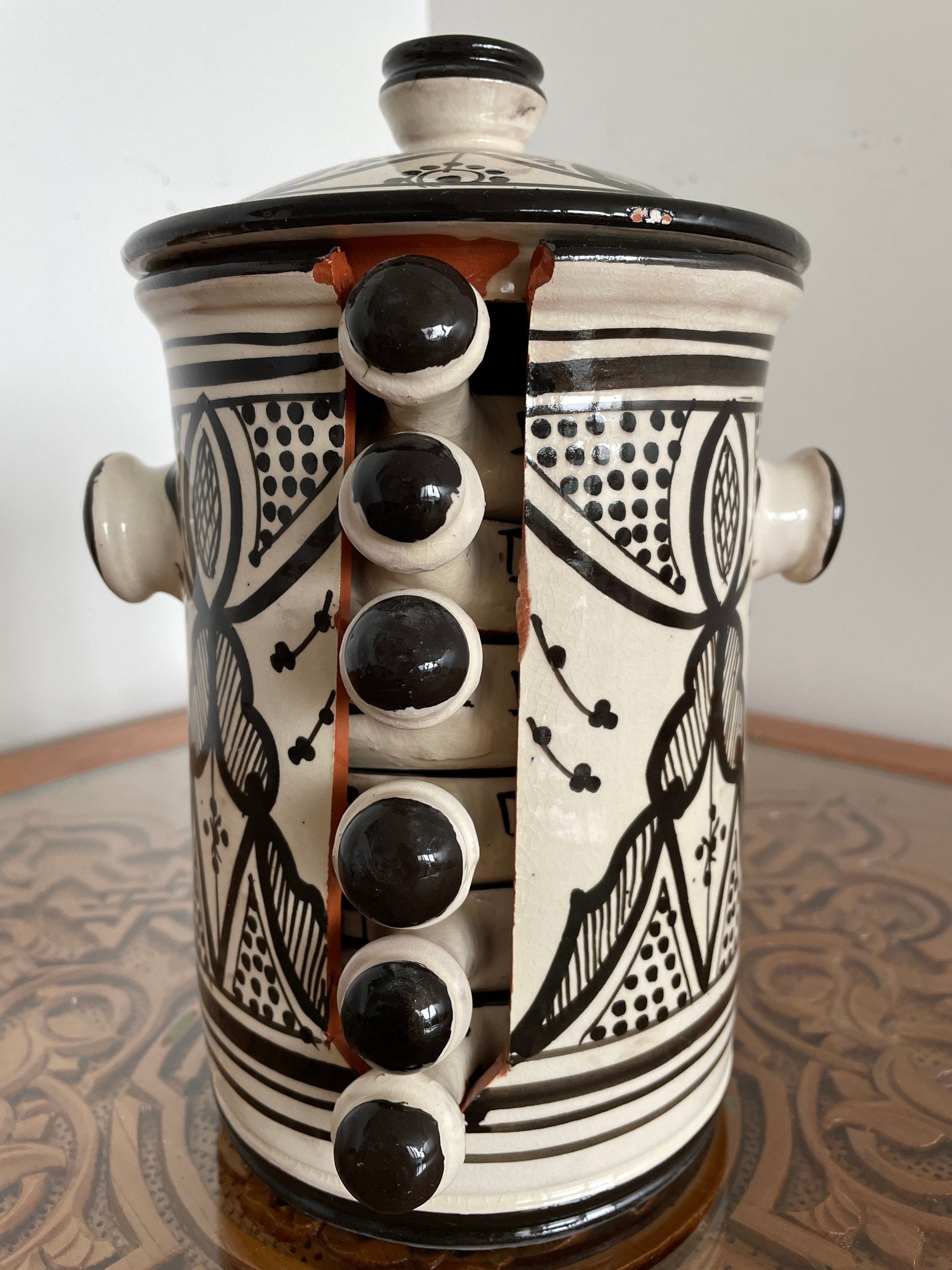 Handmade Hand-painted Moroccan Ceramic Pot With 6 Dishes - Etsy