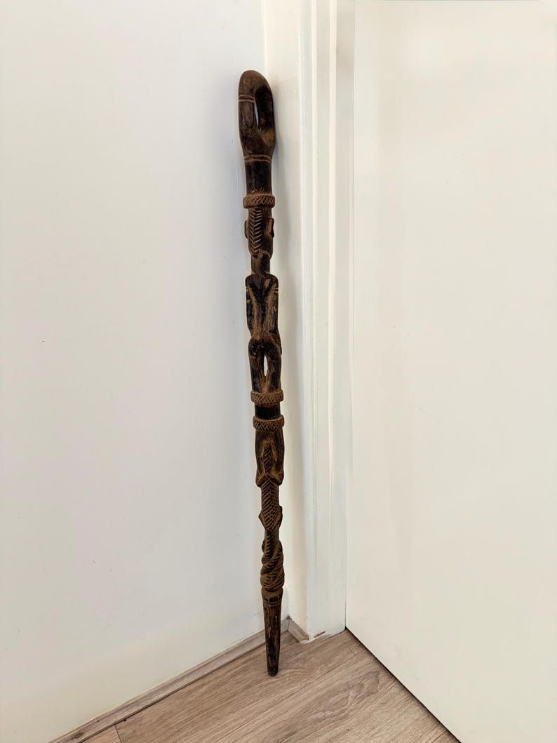 Hand-carved African Tribal Walking Sticks – Decorative Wooden Staffs ...