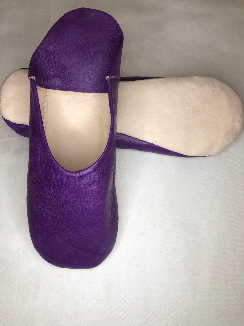 Handmade handmade Moroccan genuine leather slippers | Etsy