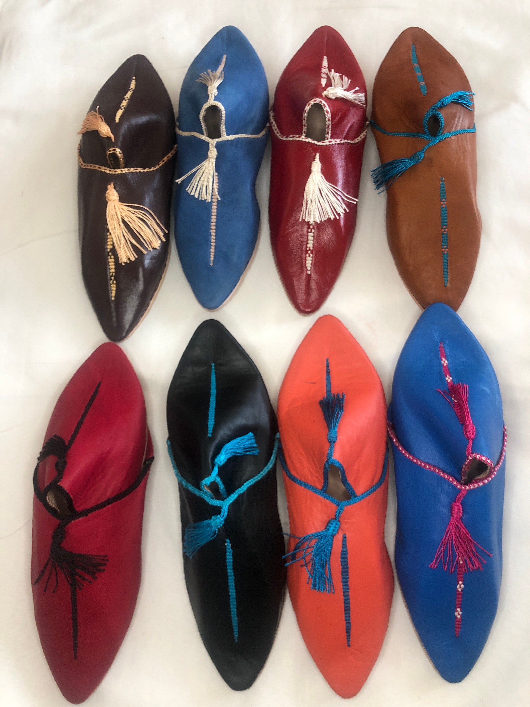 Genuine Moroccan leather slippers | Etsy