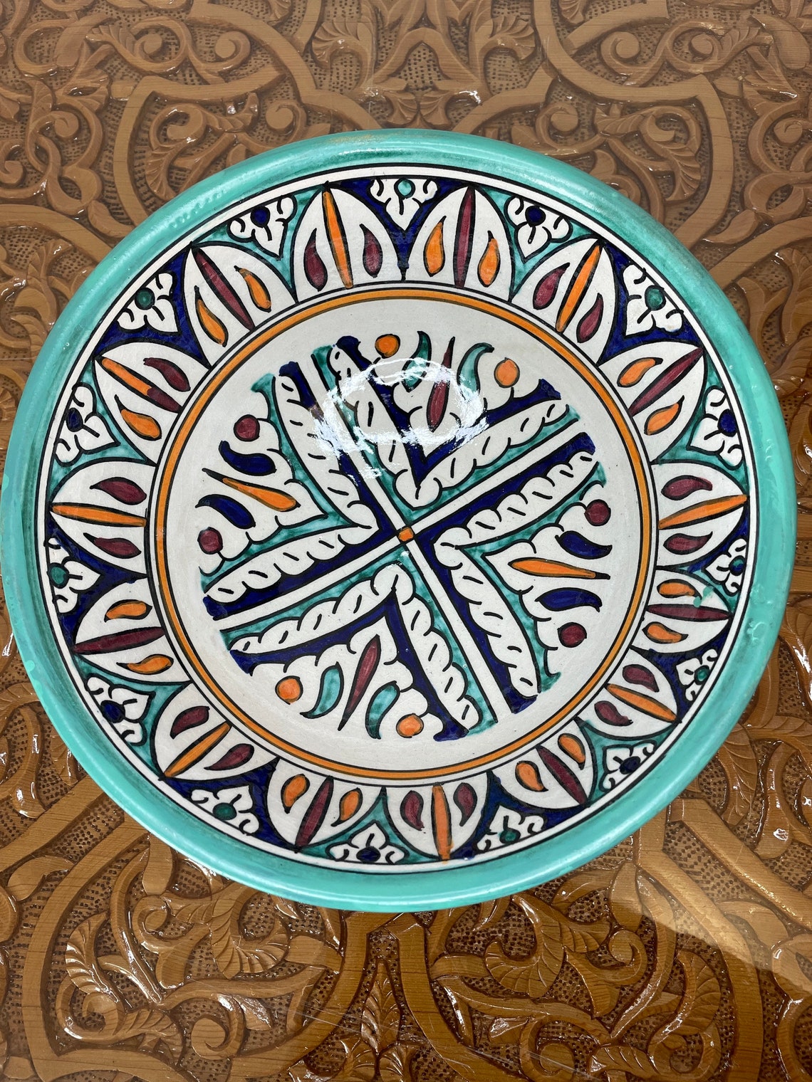 Handmade hand painted Moroccan Fes Fez ceramic bowl plate | Etsy