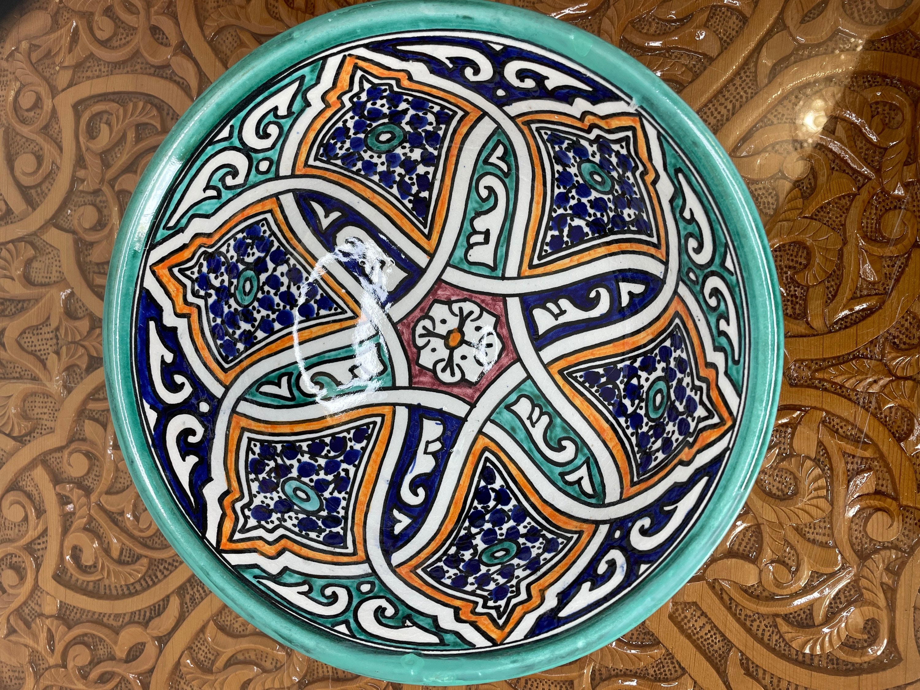 Handmade hand painted Moroccan Fes Fez ceramic bowl plate | Etsy