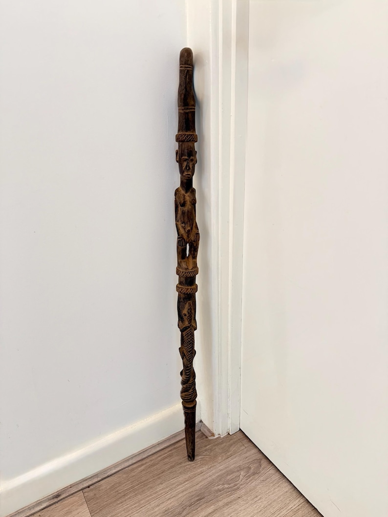 Hand-carved African Tribal Walking Sticks – Decorative Wooden Staffs ...