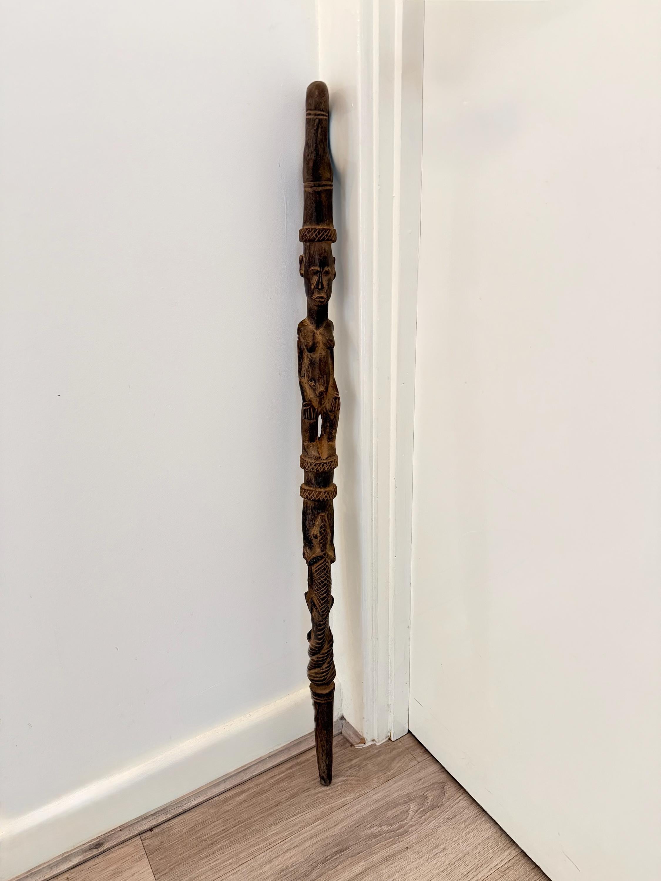 Hand-carved African Tribal Walking Sticks – Decorative Wooden Staffs ...