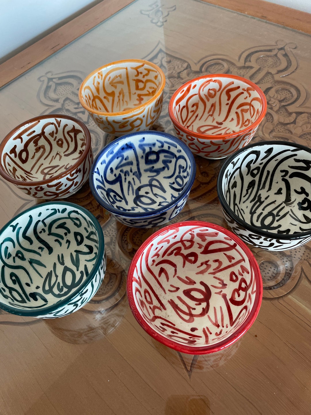 Handmade Hand Painted Moroccan Ceramic Written in Arabic Alphabet - Etsy UK