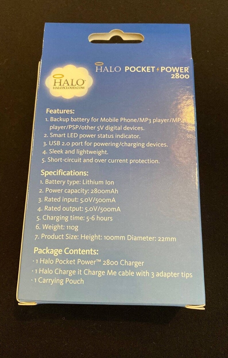 Halo Blue Pocket Power 2800 Universal Power Charger Brand New Bin3 - Etsy