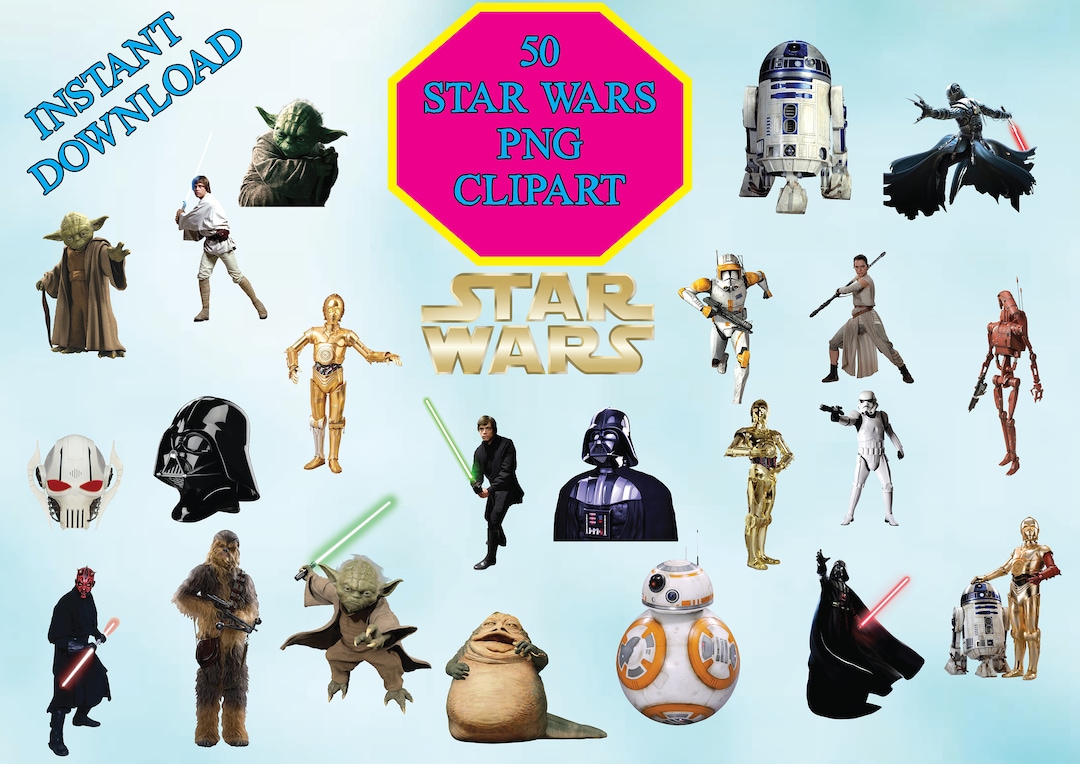 Star Wars Clipart - Instant Download PNG 300 DPI Transparent Background ...