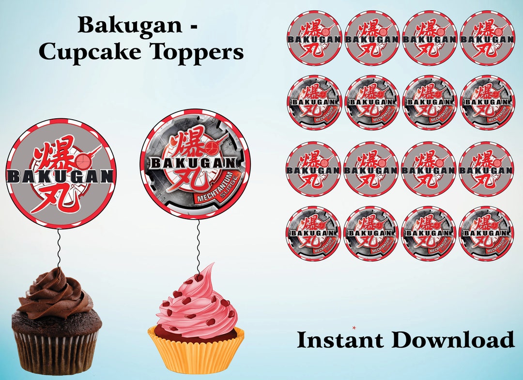 Instant Download - Bakugan Cupcake Toppers, Bakugan Party, Bakugan ...