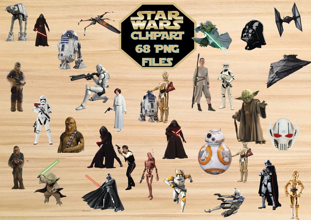 Star Wars Clipart - 68 Instant Download PNG 300 DPI Transparent ...