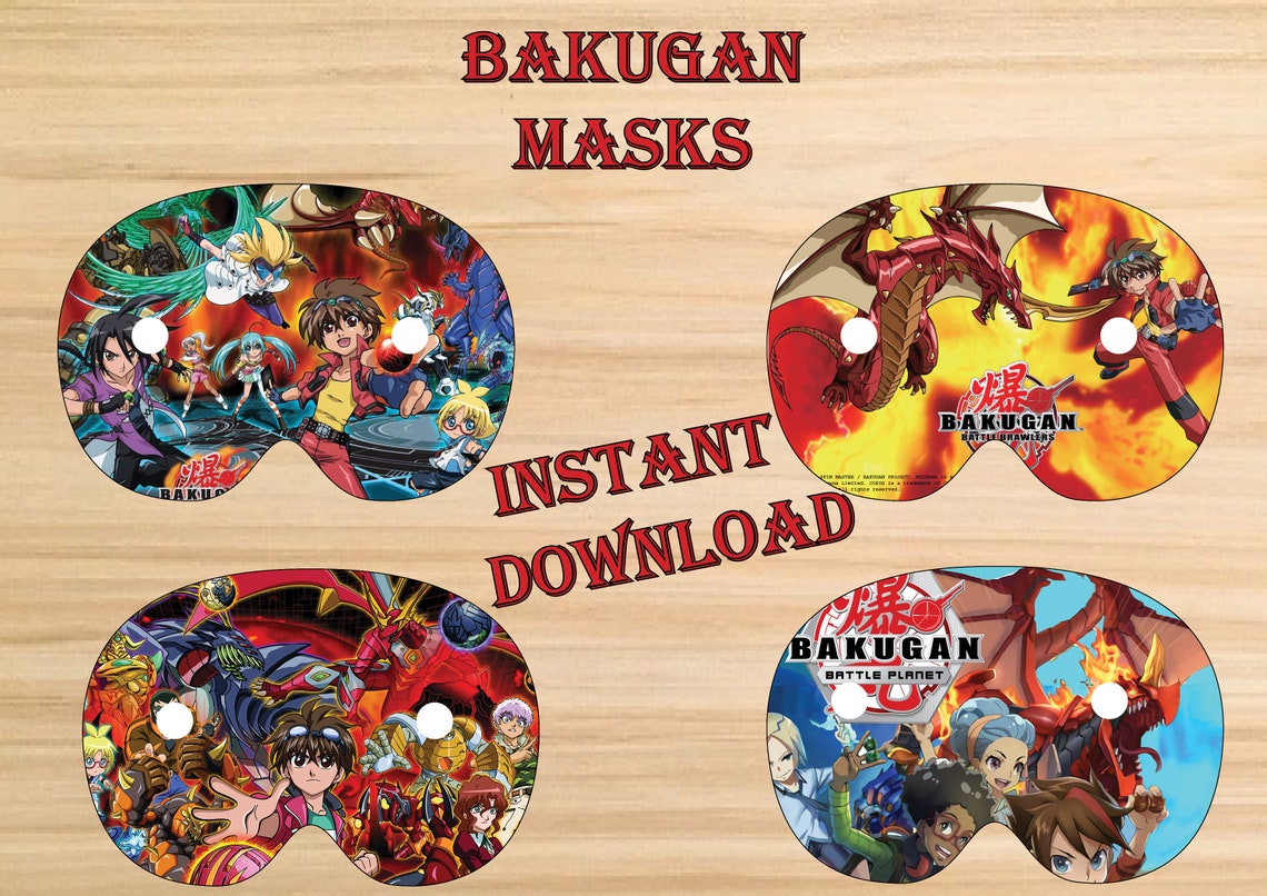 Instant Download - Bakugan Masks, Bakugan Party, Bakugan Birthday ...