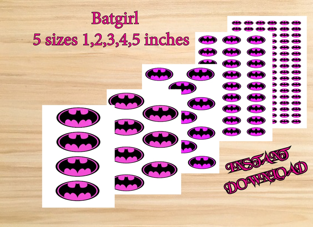 INSTANT DL- Batgirl Logo 5 Sizes -for Balloon, Stickers, Lollipop ...