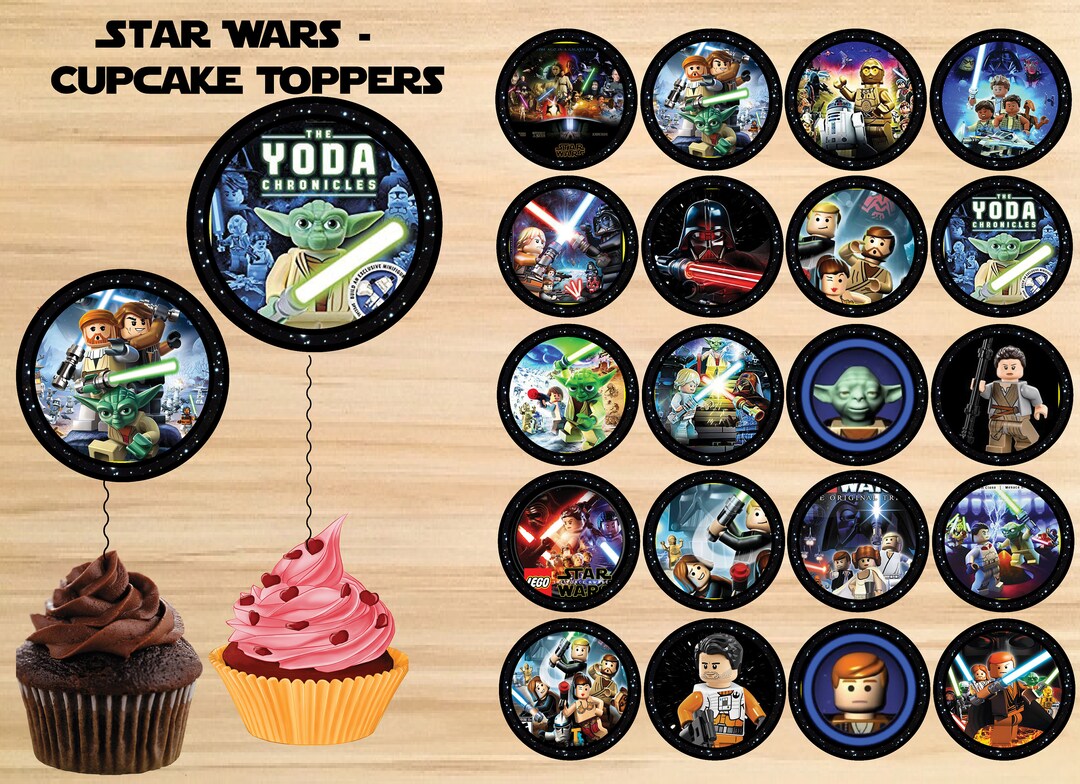 INSTANT DL- Star Wars Cupcake Toppers, Star Wars Party, Star Wars Favor ...