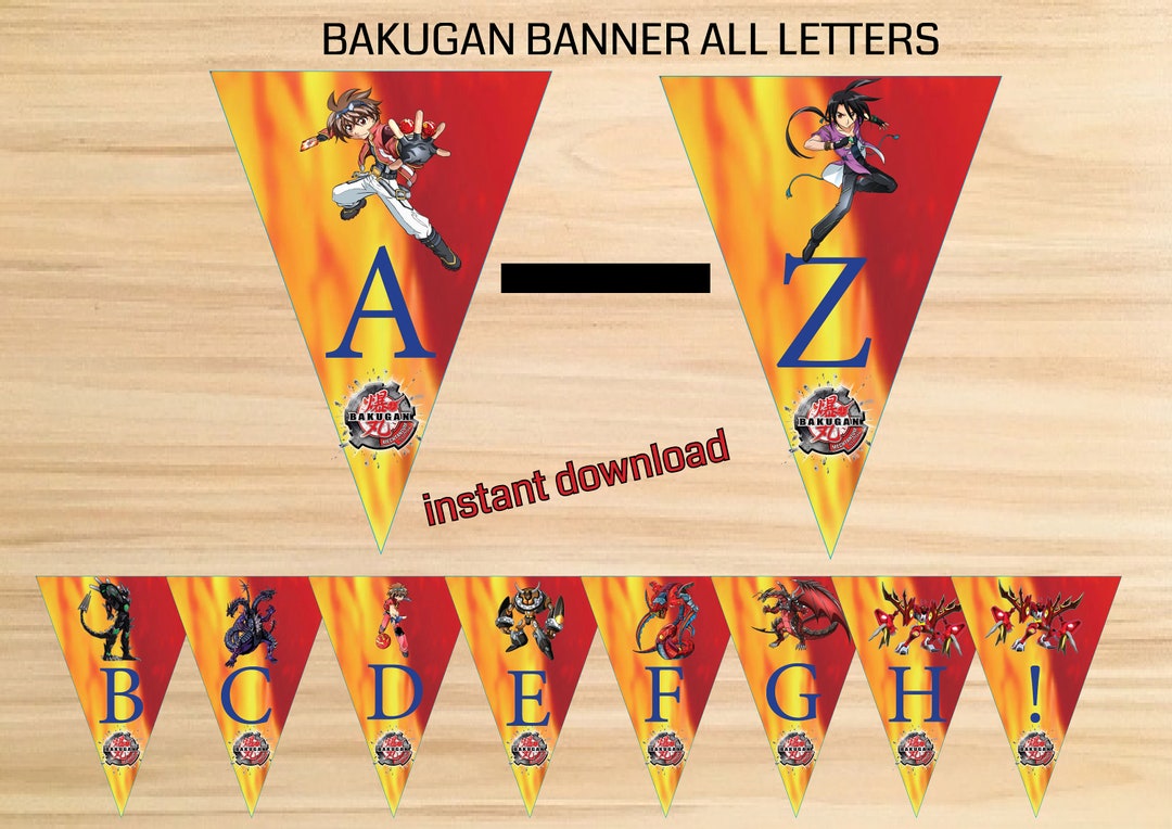 Instant Download - Bakugan Banner, Bakugan Party, Bakugan Birthday ...