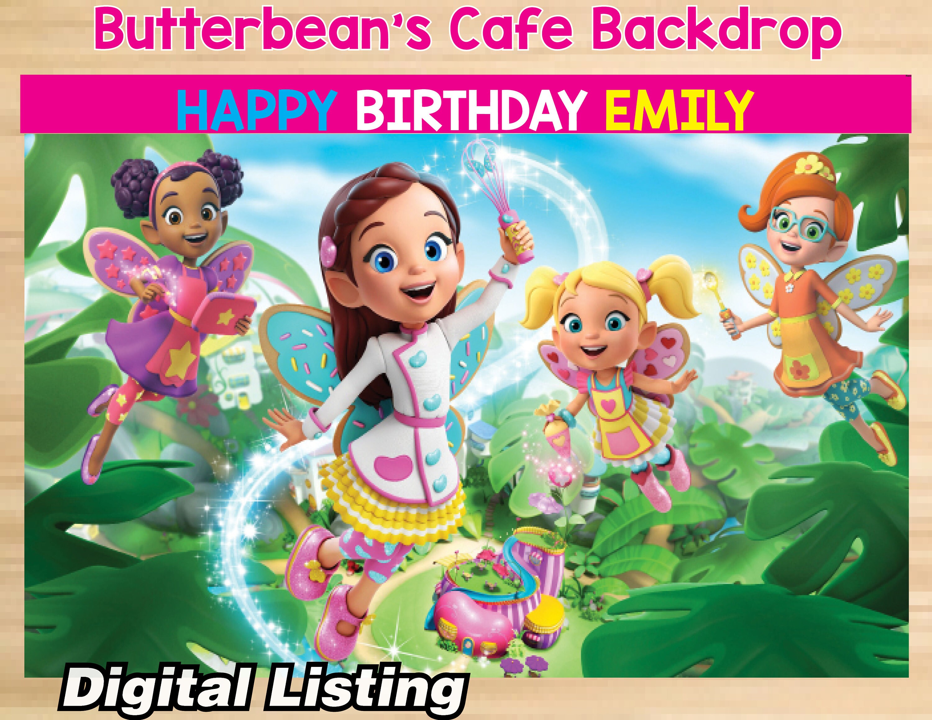 Personalized Butterbean's Cafe Backdrop, Butterbean's Cafe, Butterbean ...