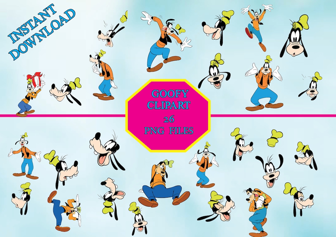 Goofy Clipart - Instant Download PNG 300 DPI Transparent Background ...