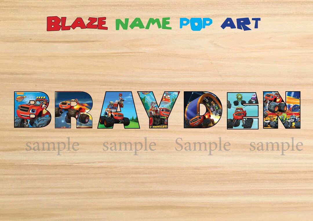 Printable Blaze Name Pop Art Blaze Party Blaze Birthday - Etsy