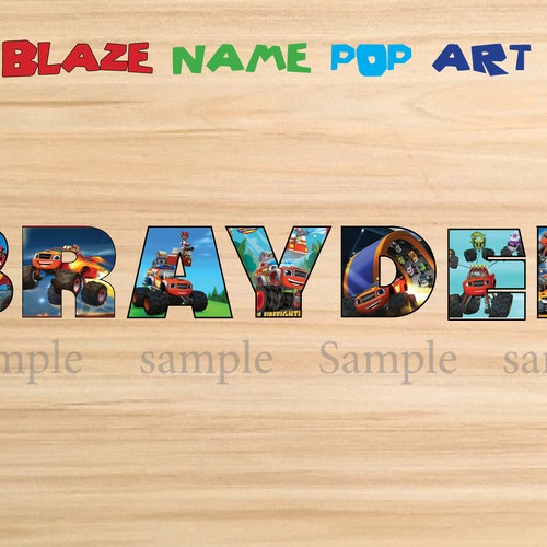 Printable Blaze Name Pop Art Blaze Party Blaze Birthday - Etsy