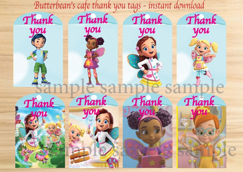 INSTANT DL- Butterbean's Cafe, Butterbean's Cafe Thank You Tags ...