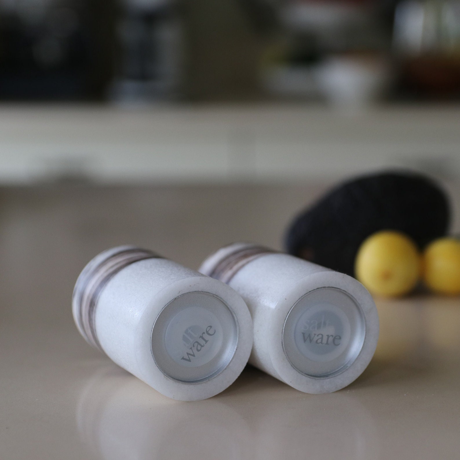 Modern Salt and Pepper Shaker, Made From Dead Sea Salt, Housewarming ...
